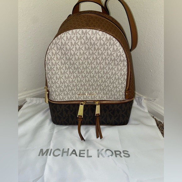 Michael Kors | Bags | Michael Kors Rhea Colorblock Logo Backpack | Poshmark